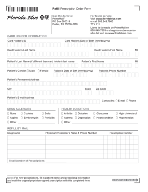Fillable Online Refill Prescription Order Form - Gainesville Fax Email ...