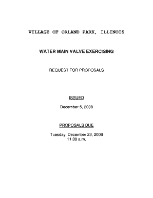 Fillable Online WATER MAIN VALVE EXERCISING Fax Email Print - pdfFiller
