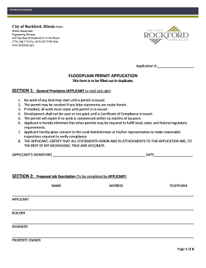 Fillable Online Floodplain Permit App Fax Email Print - pdfFiller