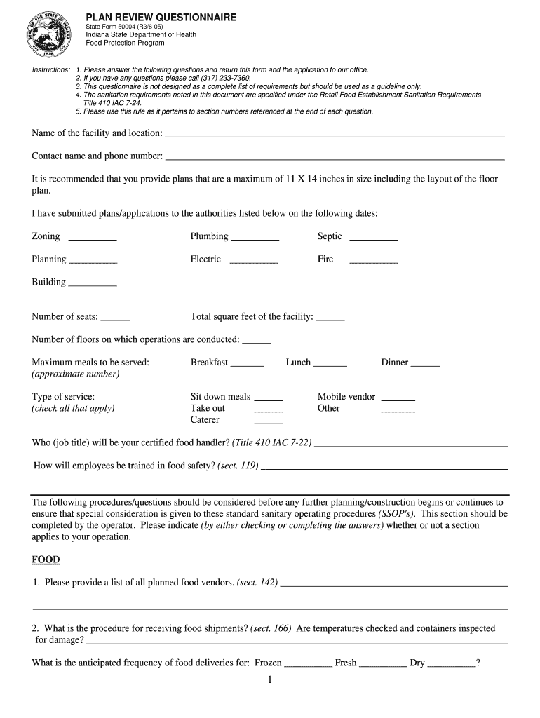 Fillable Online PLAN REVIEW QUESTIONNAIRE Fax Email Print - pdfFiller