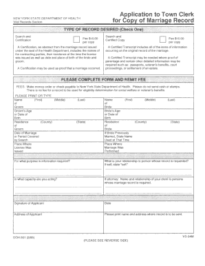 Fillable Online for Copy of Marriage Record Fax Email Print - pdfFiller