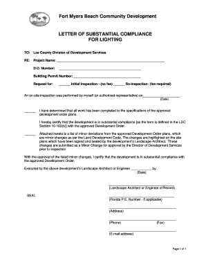 Fillable Online LETTER OF SUBSTANTIAL COMPLIANCE Fax Email Print ...