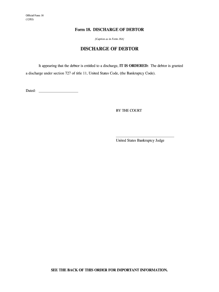 Fillable Online www1 law umkc DISCHARGE OF DEBTOR Fax Email Print ...