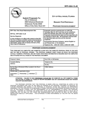 Fillable Online hollywoodfl RFP436413JE CITY OF HOLLYWOOD, FLORIDA ...