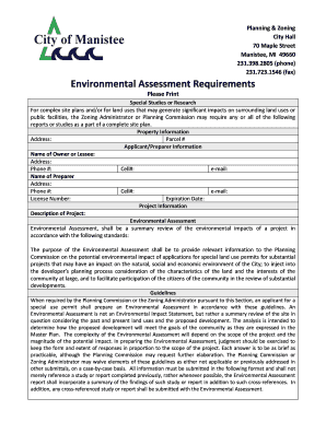 Fillable Online Environmental Assessment Requirements - manisteemigov ...
