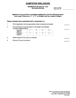 Fillable Online DUMPSTER ENCLOSURE Fax Email Print - pdfFiller