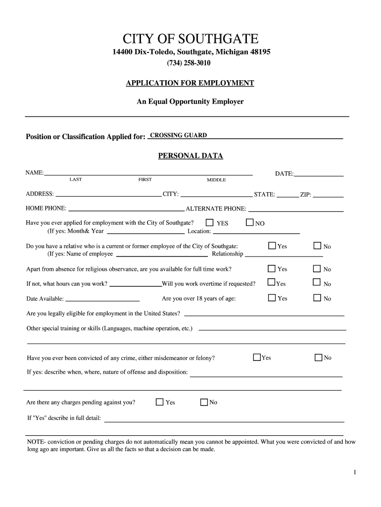 Fillable Online southgatemi 14400 DixToledo, Southgate, Michigan 48195 ...