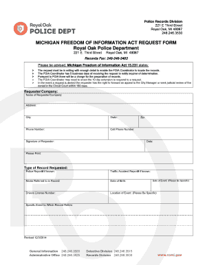 Fillable Online Freedom of Information Request Form 2014 3 Fax Email ...
