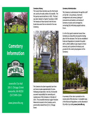 Fillable Online Cemetery History Fax Email Print - pdfFiller