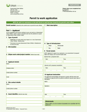 Fillable Online bcq net Permit to work application - bcqnetau Fax Email ...