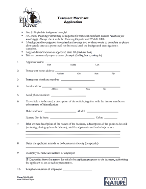 Fillable Online Application Transient (selling from 1 location).docx ...