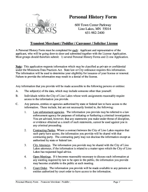 Fillable Online Transient Merchant Peddler Canvasser Solicitor License ...