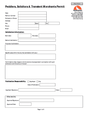 Fillable Online waconia Peddlers, Solicitors & Transient Merchants ...