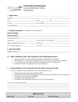 Fillable Online cityofbrandon Community Development Zoning Verification ...