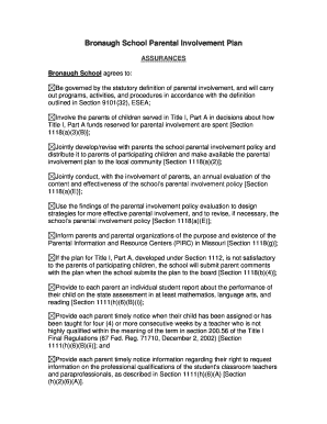 Fillable Online School Parental Involvement Plan Template Fax Email ...