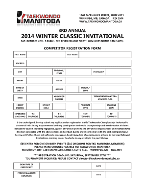 Fillable Online 3RD ANNUAL 2014 WINTER CLASSIC INVITATIONAL Fax Email ...
