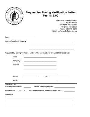 Fillable Online Request for Zoning Verification Letter - OFallon Fax ...