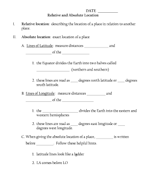 Fillable Online DATE Relative and Absolute Location Fax Email Print ...