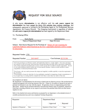 Fillable Online aztecnm REQUEST FOR SOLE SOURCE - aztecnmgov Fax Email ...