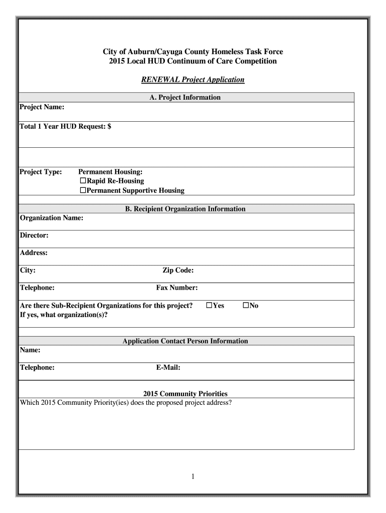 Fillable Online auburnny B2003b HUD Submission Pre-bapplicationb - City of Auburn Fax Email ...