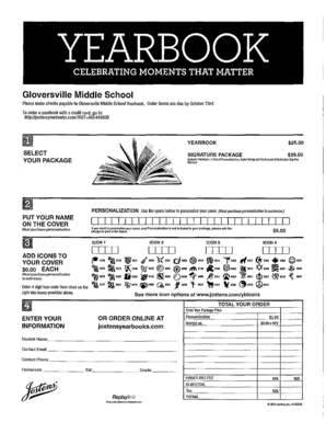 Fillable Online Gloversville Middle School Yearbook form 2015 Fax Email ...