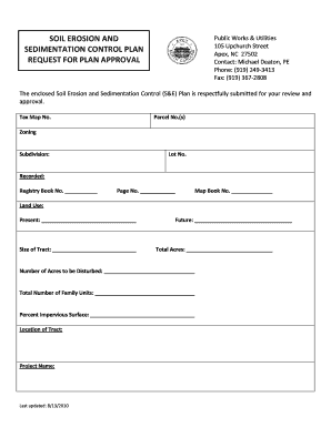 Fillable Online apexnc Request for Soil Erosion and Sedimentation ...