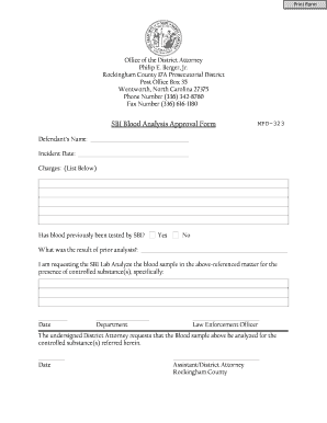 Fillable Online mayodanpolice SBI Blood Analysis Approval Form ...