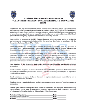 Fillable Online cityofws WINSTON SALEM POLICE DEPARTMENT VOLUNTEER ...