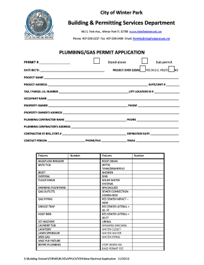 Fillable Online cityofwinterpark Building Permitting Services ...