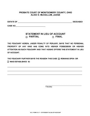 Fillable Online mcohio 1311 Statement in Lieu of Account - Montgomery ...