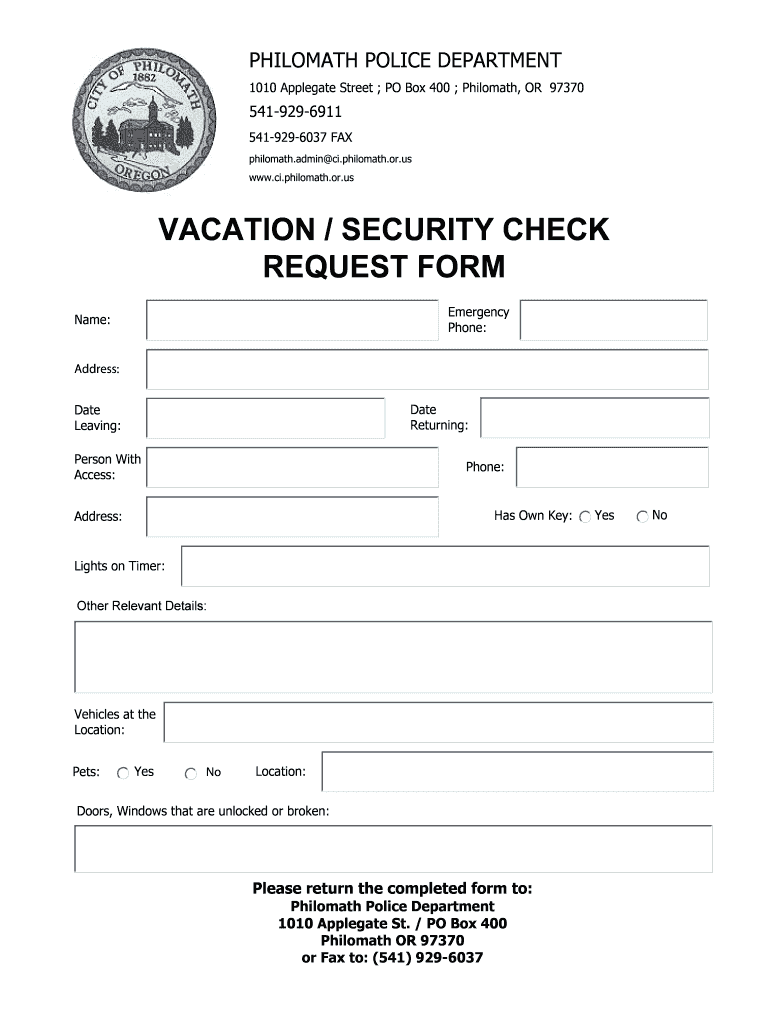 Fillable Online PHILOMATH POLICE DEPARTMENT Fax Email Print - pdfFiller