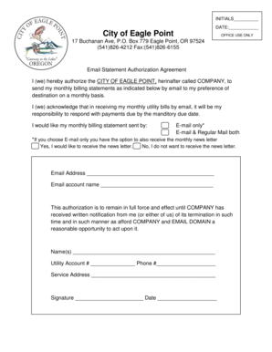 Fillable Online cityofeaglepoint INITIALS DATE City of Eagle Point ...