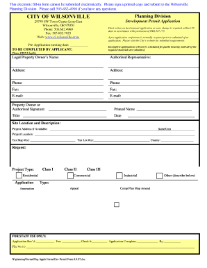 Fillable Online ci wilsonville or Dev Permit Form 8907 Fax Email Print - pdfFiller