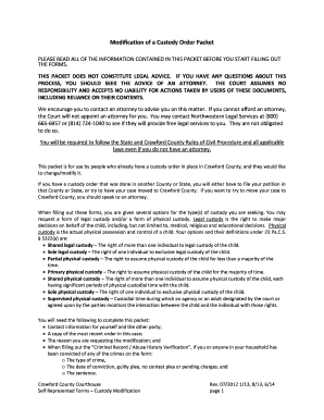 Fillable Online Modification of a Custody Order Packet Fax Email Print ...