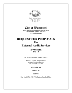 Fillable Online woodstockga REQUEST FOR PROPOSALS For External Audit ...
