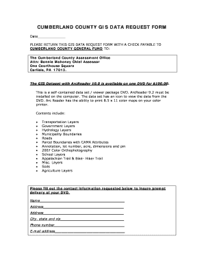 Fillable Online CUMBERLAND COUNTY GIS DATA REQUEST FORM Fax Email Print ...