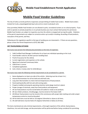 Fillable Online celina-tx Mobile Food Vendor Guidelines - celina-tx Fax Email Print - pdfFiller
