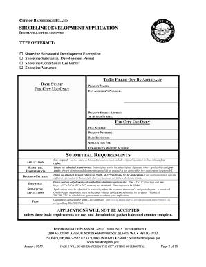Fillable Online ci bainbridge-isl wa APPLICATION SHORELINE MASTER PROGRAM AMENDMENT Fax Email ...