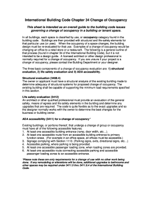Fillable Online International Building Code Chapter 34 Change of ...