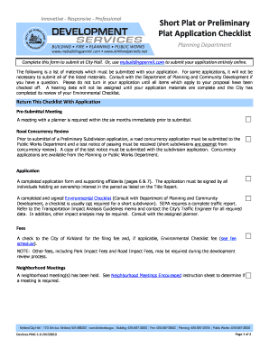 Fillable Online kirklandwa Kirkland Planning Short Plat Preliminary ...