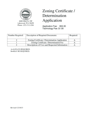 Fillable Online Zoning Certificate Determination 6000 Main St SW Fax ...