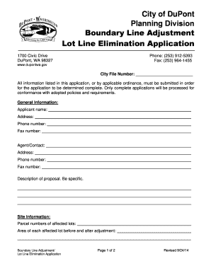 Fillable Online Boundary Line Adjustment Lot Line Elimination ...