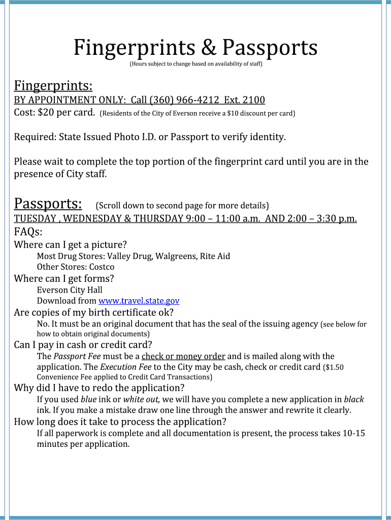 Fillable Online Fingerprints & Passports Fax Email Print - pdfFiller