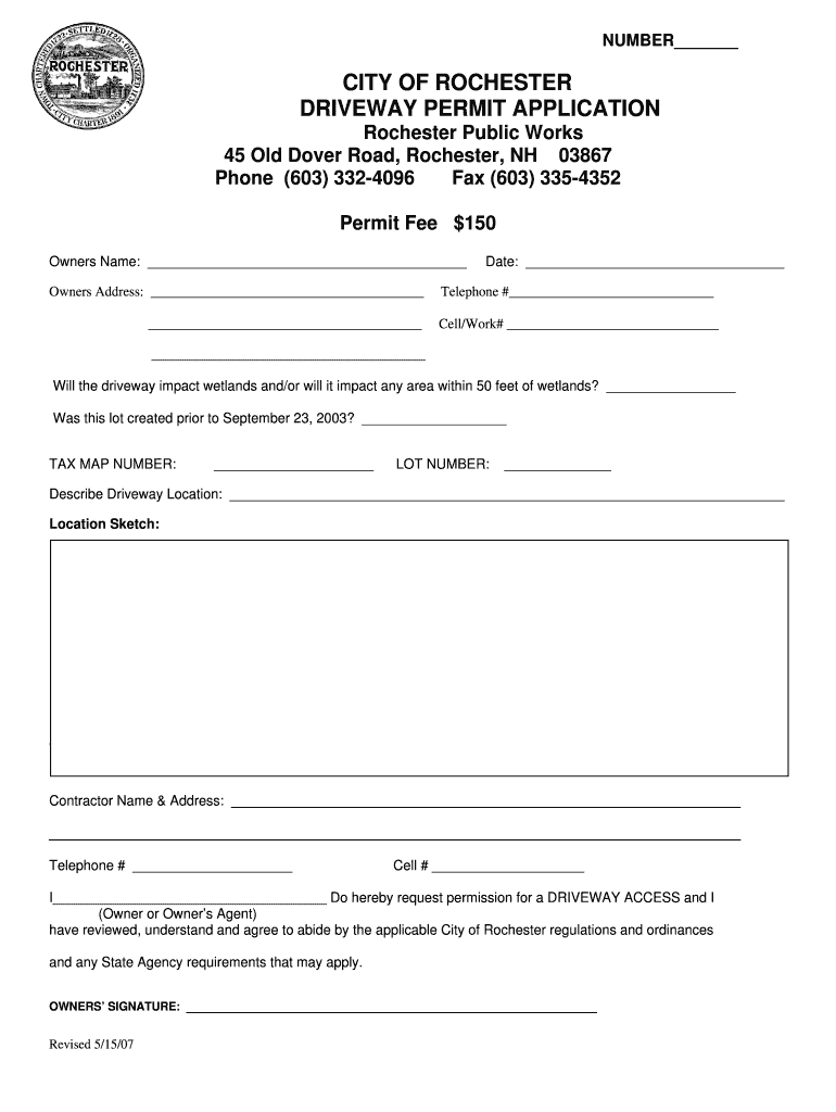 Fillable Online rochesternh Rochester Public Works - rochesternh Fax ...