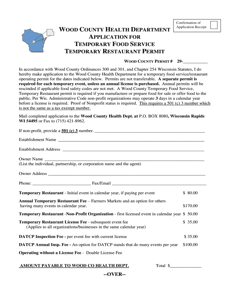 Fillable Online 2014 Temporary Food Service Temp Restaurant Fax Email ...