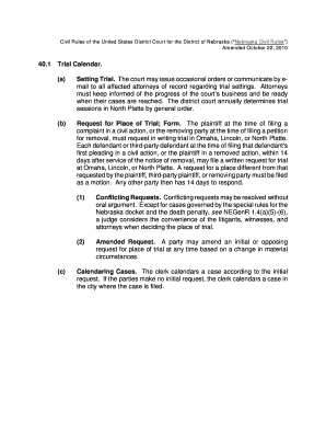 Fillable Online A Setting Trial b Request for Place of Trial Form Fax ...
