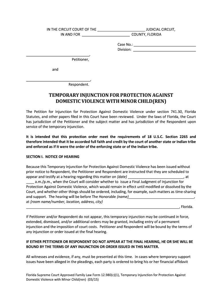 Injunction Child Fill Out Sign Online DocHub
