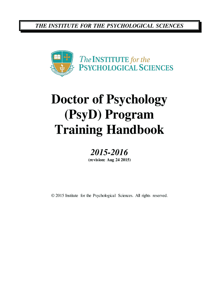 Fillable Online ipsciences Doctor of Psychology PsyD Program Training ...