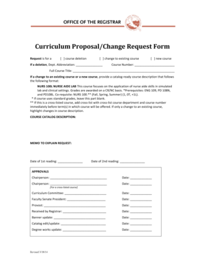 Fillable Online nnmc Curriculum Proposal/Change Request Form - nnmc Fax ...