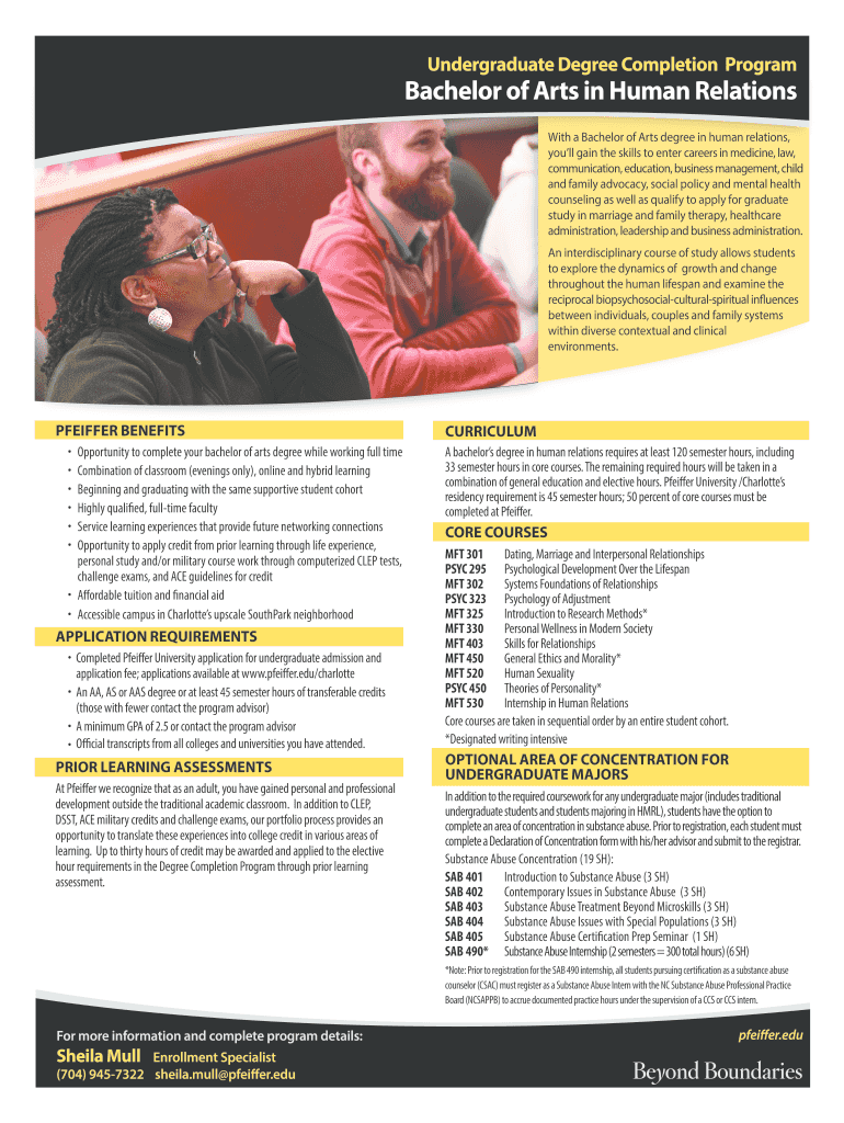 Fillable Online Undergraduate Degree Completion Program Fax Email Print ...